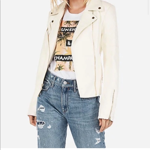 Express | Jackets & Coats | Express Quilted Moti Jacket White | Poshmark